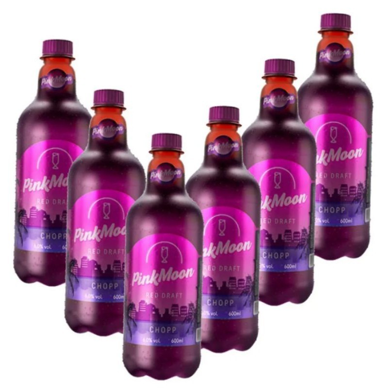 Kit 6 PinkMoon 600ml Chope de Vinho Bebida Pink Moon Envio Já PROMOÇÃO ...