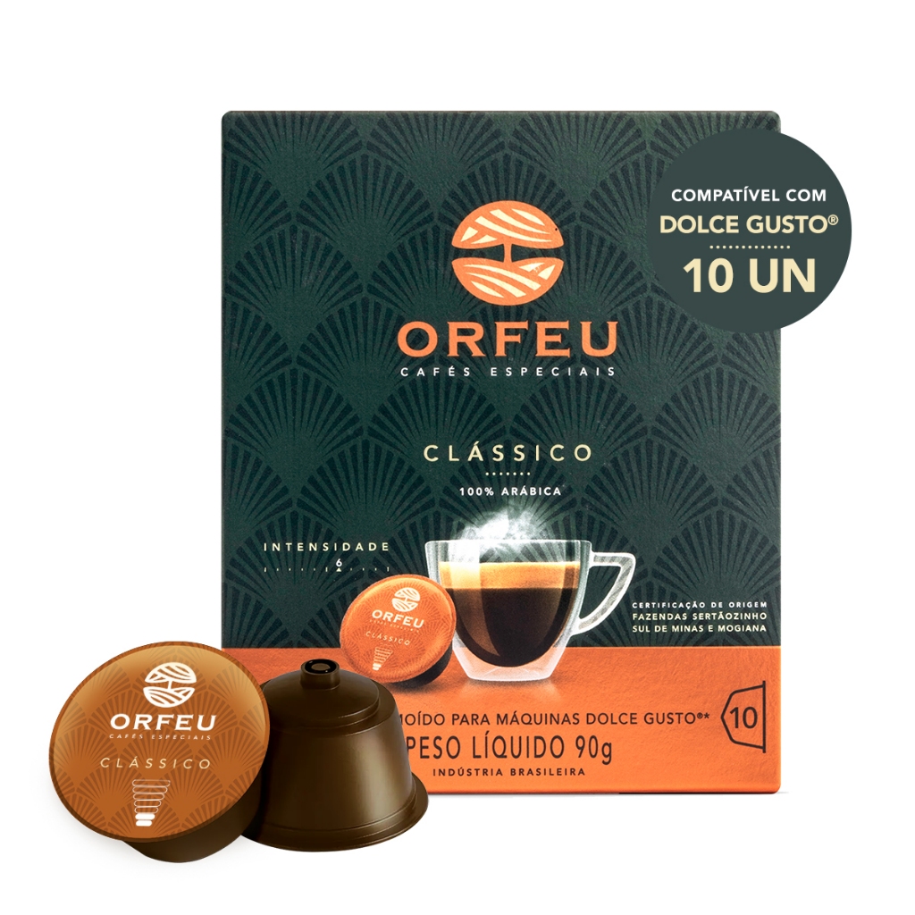 Café Orfeu Clássico em Cápsulas Compatíveis com Dolce Gusto 10 Unidades ...