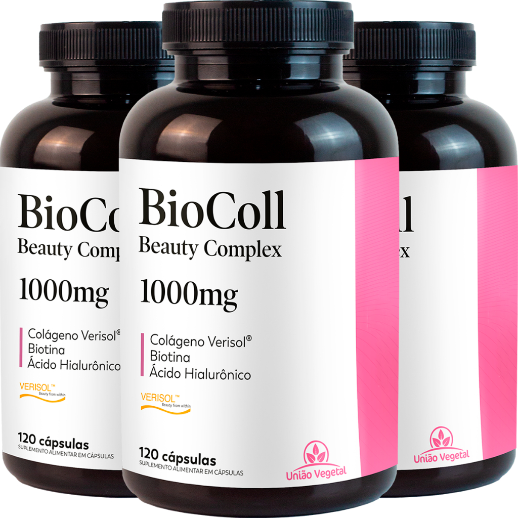 BioColl - Colágeno Verisol, Biotina, Ácido Hialurônico,120 Cápsulas ...