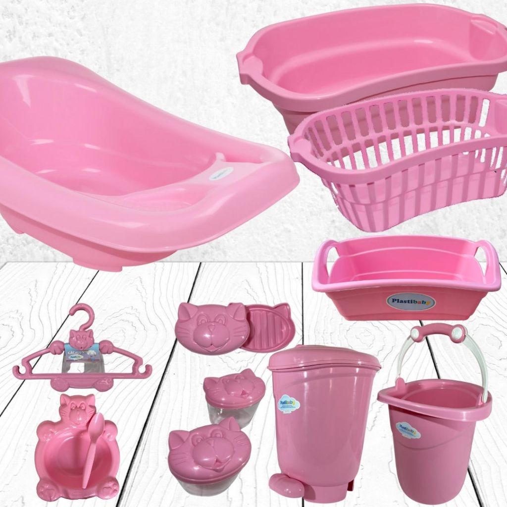 KIT BANHO BEBE 11 ITENS BANHEIRA 32 L BACIA CABIDE PRATO | Shopee Brasil