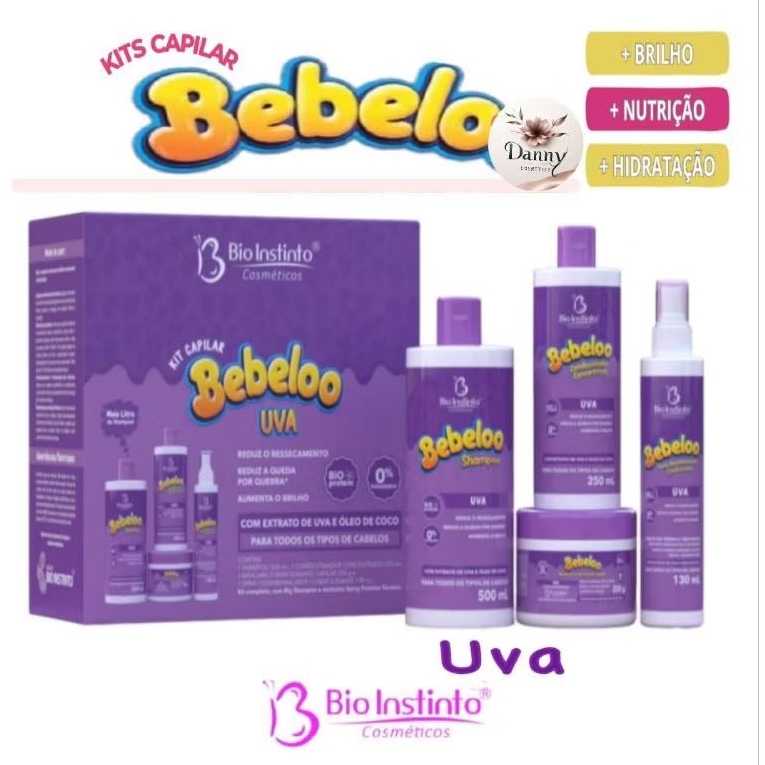 Kit Capilar Bebelo Cheirinho de Uva 4 itens - Bio Instinto | Shopee Brasil