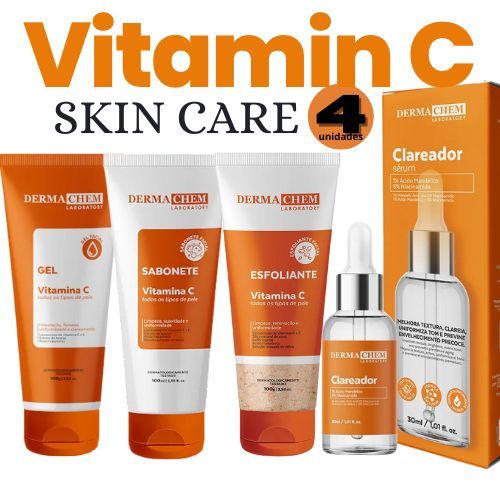 Kit Completo Skin Care Vitamina C Clareador Facial | Shopee Brasil