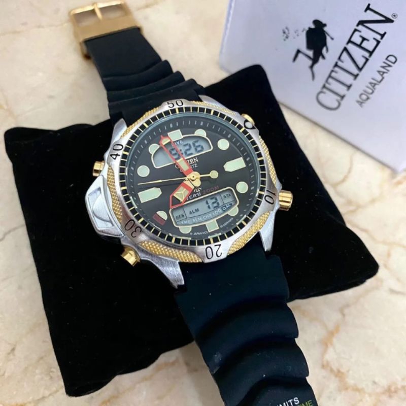 Relógio Citizen Promaster Aqualand C500 Mergulhador Clássico Prata e Ouro Clássico Acompanha ...