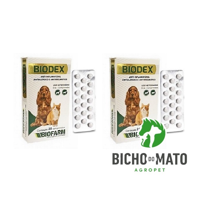Kit 2 Anti-inflamatório Biodex para Cães e Gatos Antialérgico ...