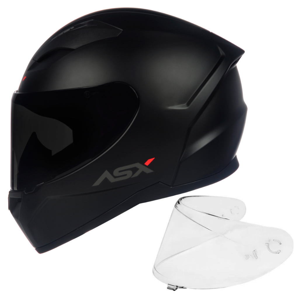 Capacete Moto Masculino Feminino Asx Original City Solid Preto Fosco com 2 Viseiras | Shopee Brasil