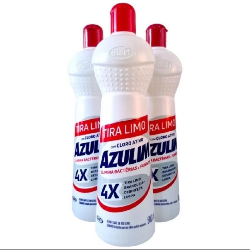 Tira limo Banheiro Azulim 500ml pack com 3 umidades | Shopee Brasil