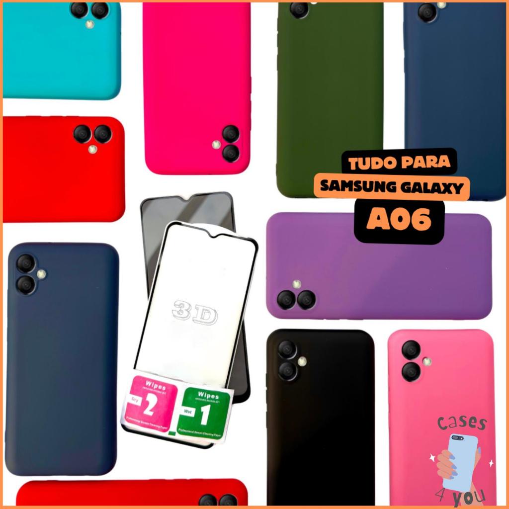 Kit Capa Samsung Galaxy A06 + Película 3D Cerâmica Privacidade Privativa Câmera Case Capinha ...