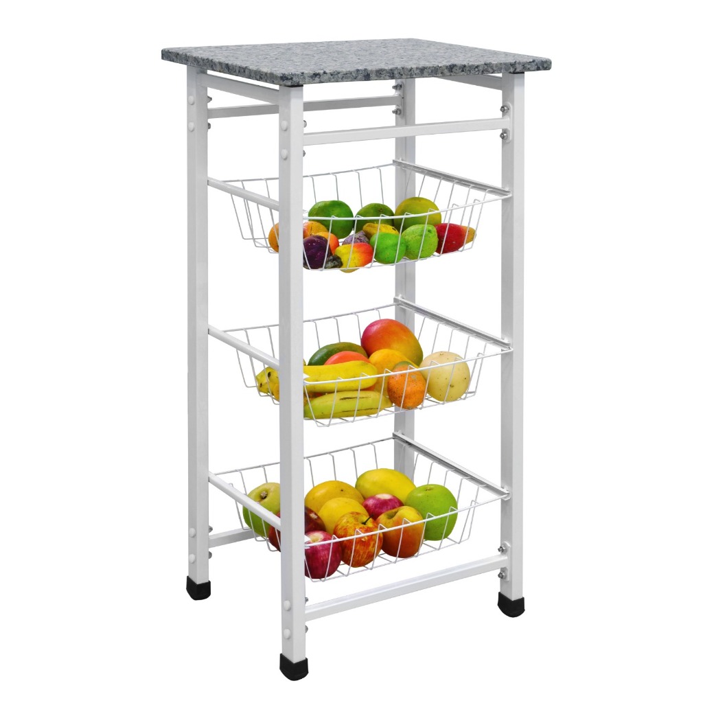 Fruteira Chão Cozinha Multiuso Galão Micro-ondas Organizadora Pedra ...