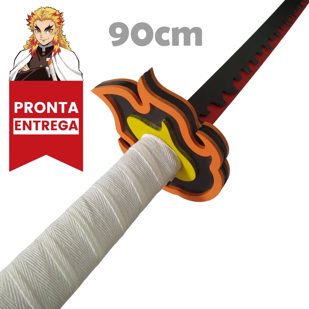 Espada Katana MDF Rengoku Kyojuro Demon Slayer | Shopee Brasil
