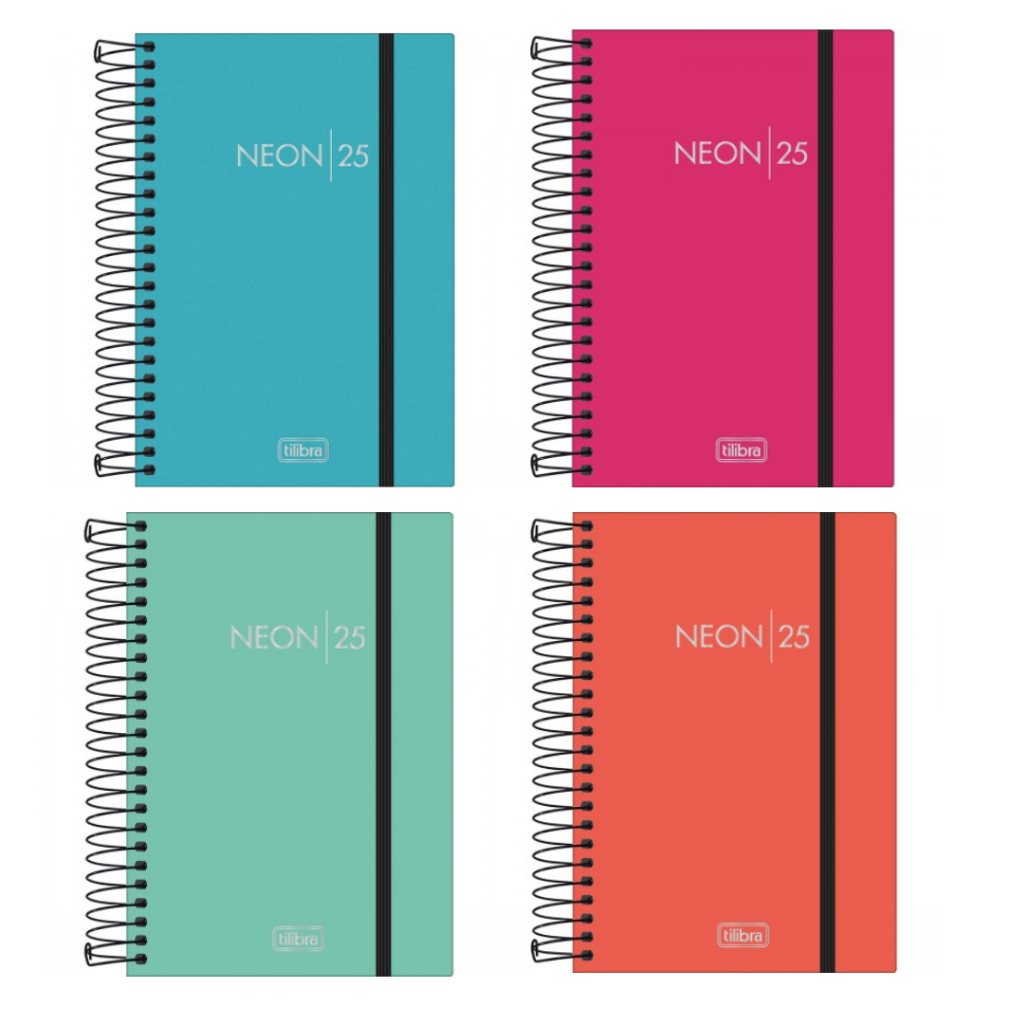 Agenda Espiral Diária Neon 2025 M5 _ Tilibra 12,9 cm x 18,7 cm | Shopee ...