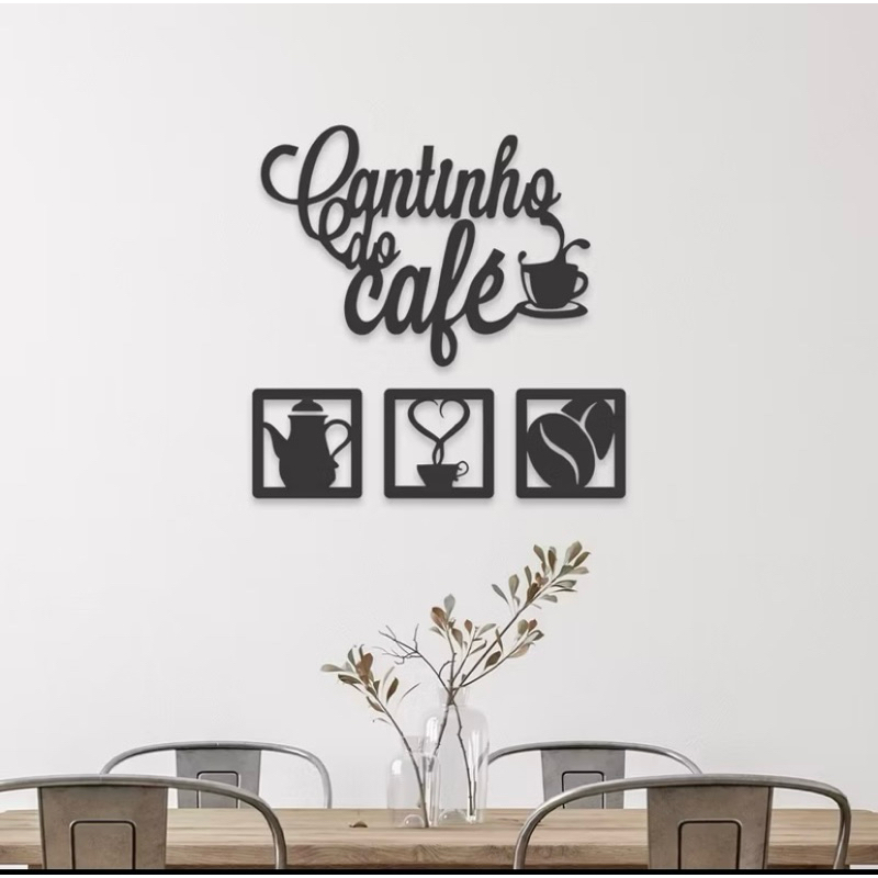Kit Cantinho do Café 4 Peças 30cm Decoração Maravilhosa para Cozinha ...