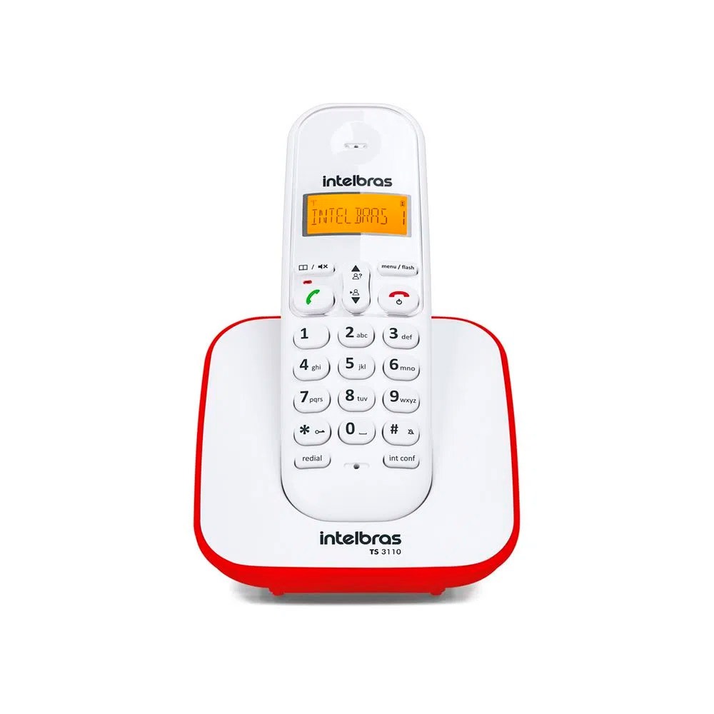 Telefone sem Fio Digital TS 3110 Vermelho - Intelbras | Shopee Brasil
