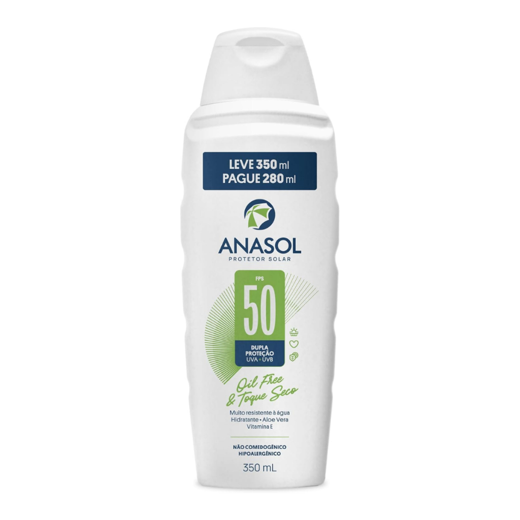 Protetor Solar Loção Ana Sol fps 50 Dupla Proteção UVA+UVB - 350ml Com ...