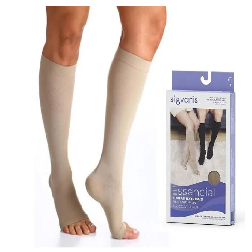 Meia Elástica Sigvaris 3/4 Alta Compressão 30-40mmhg Essencial Conforto ...