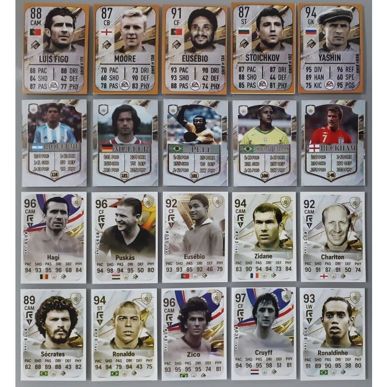 Lote Com 94 Cards Fifa Icons - Pelé, Garrincha, Cruyff, Zidane, Ronaldo ...