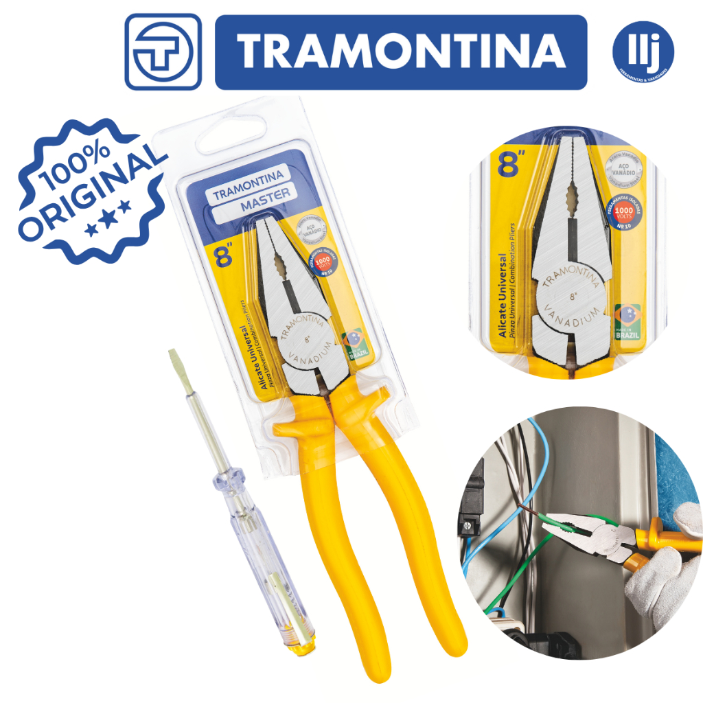 Ferramenta Alicate Eletricista Universal Tramontina 8 Polegadas Multiuso Isolado 1000V Master ...
