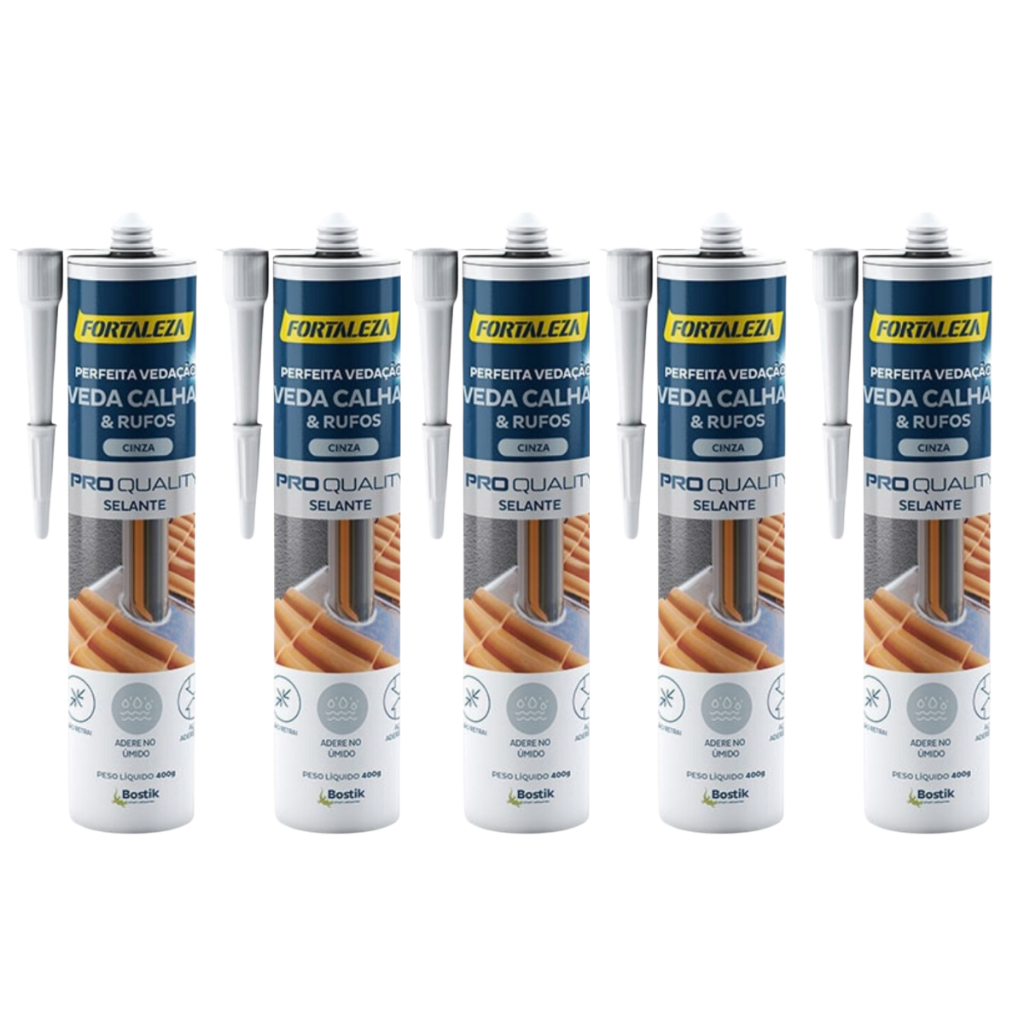 kit 5 Veda Calha Cola Selante Impermeável Alumínio 400g Adesivo ...