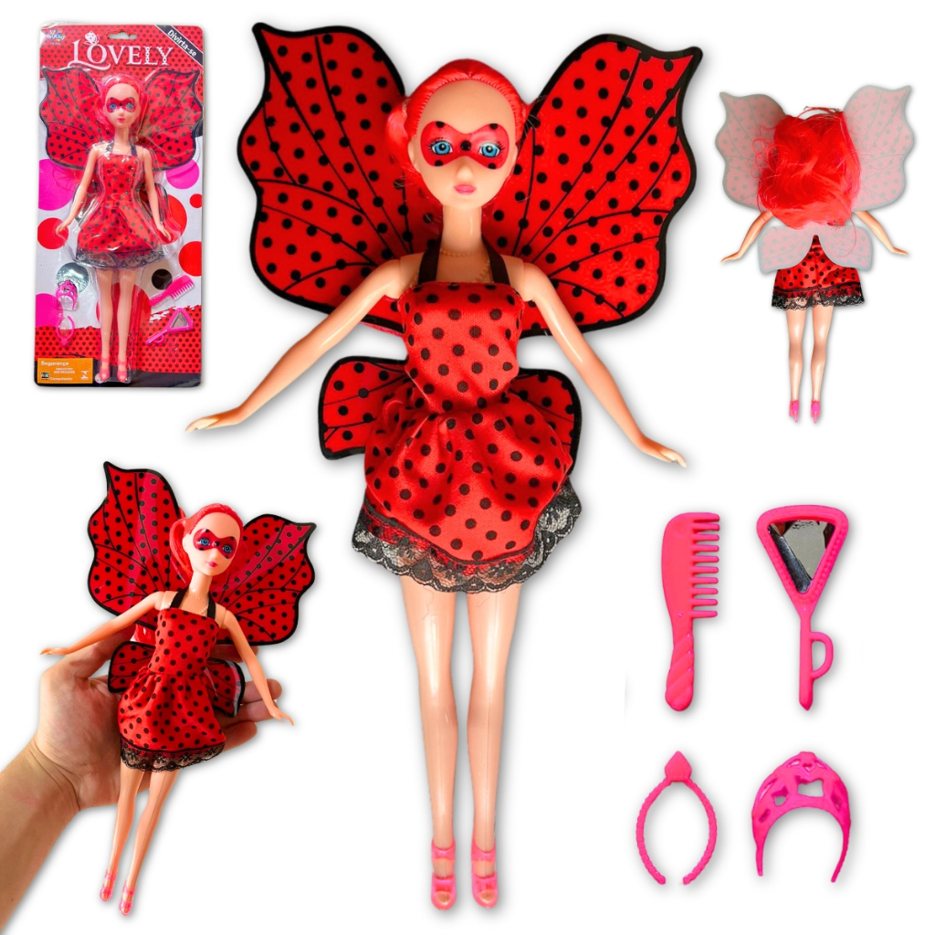 Boneca Miraculous Lady Bug Lovely Articulada Com Asas | Shopee Brasil
