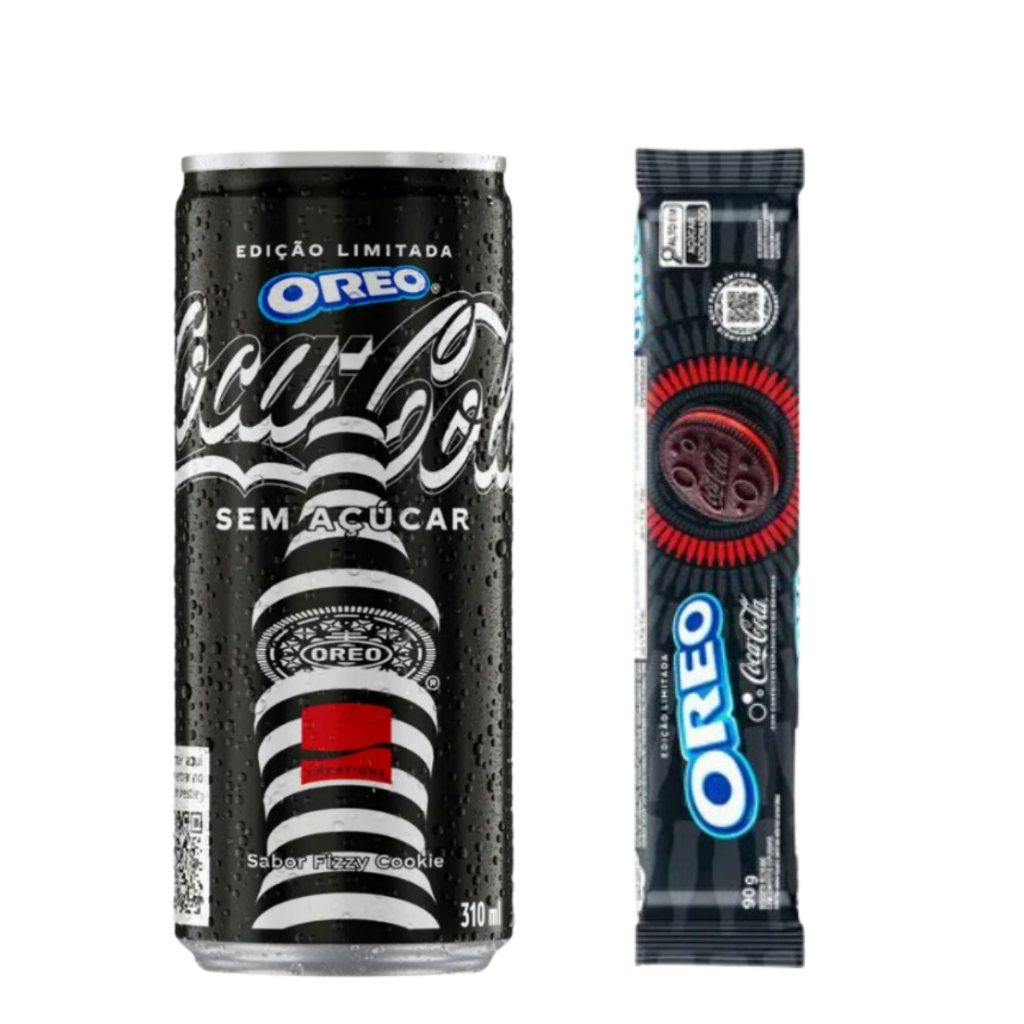 Oreo Coca-cola Kit Pacote de Biscoito 90g + Lata Coca Cola Sabor Fizzy ...