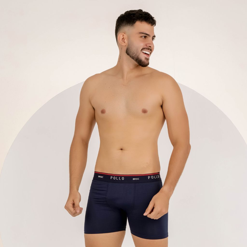 Kit 6 Cueca Box Boxer Pollo Adulto Basic Microfibra Conforto Poliamida | Shopee Brasil
