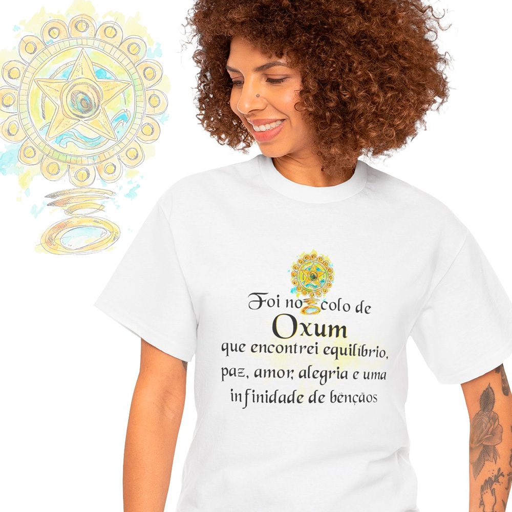 Camiseta Oxum Unissex umbanda e candomble Orixa t-shirt Babylook Frase | Shopee Brasil