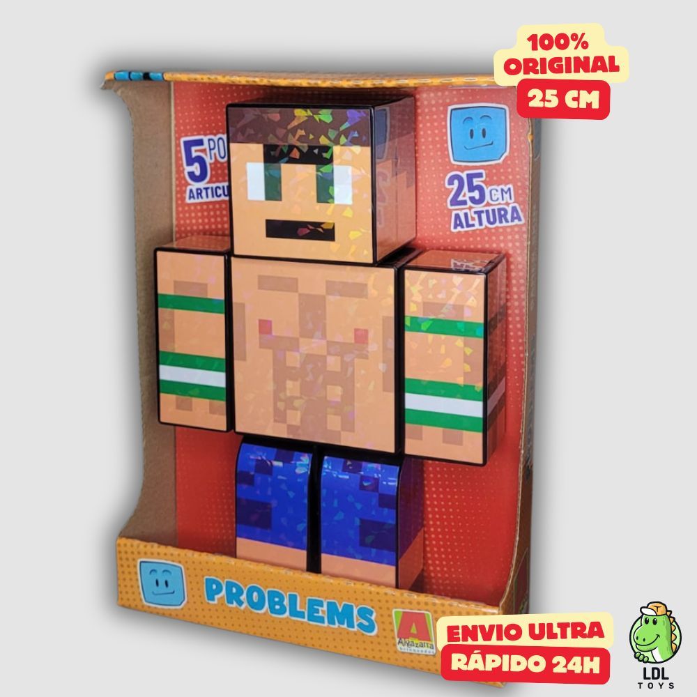 Boneco Gamer Minecraft Articulado Turma Do Problems Brucutu Youtuber ...