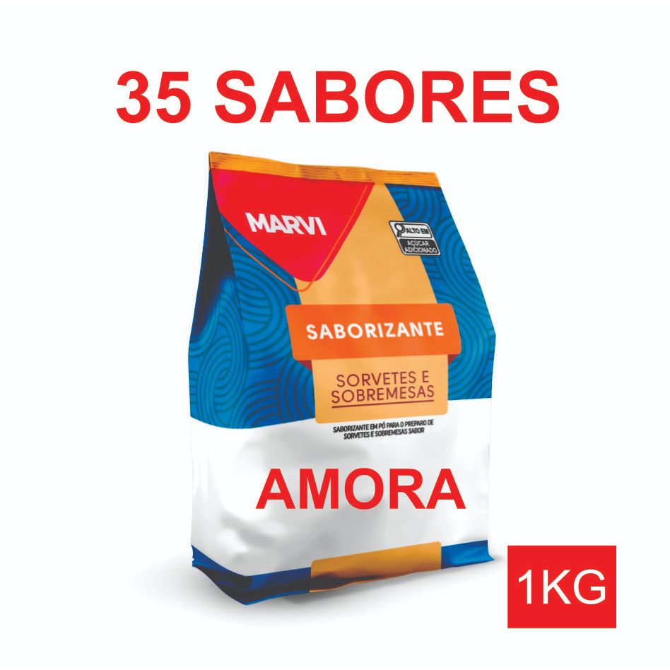 BASE PARA SORVETE 35 OPÇÕES SABORES MARVI 1kg Para Sorvetes, Geladinho ...
