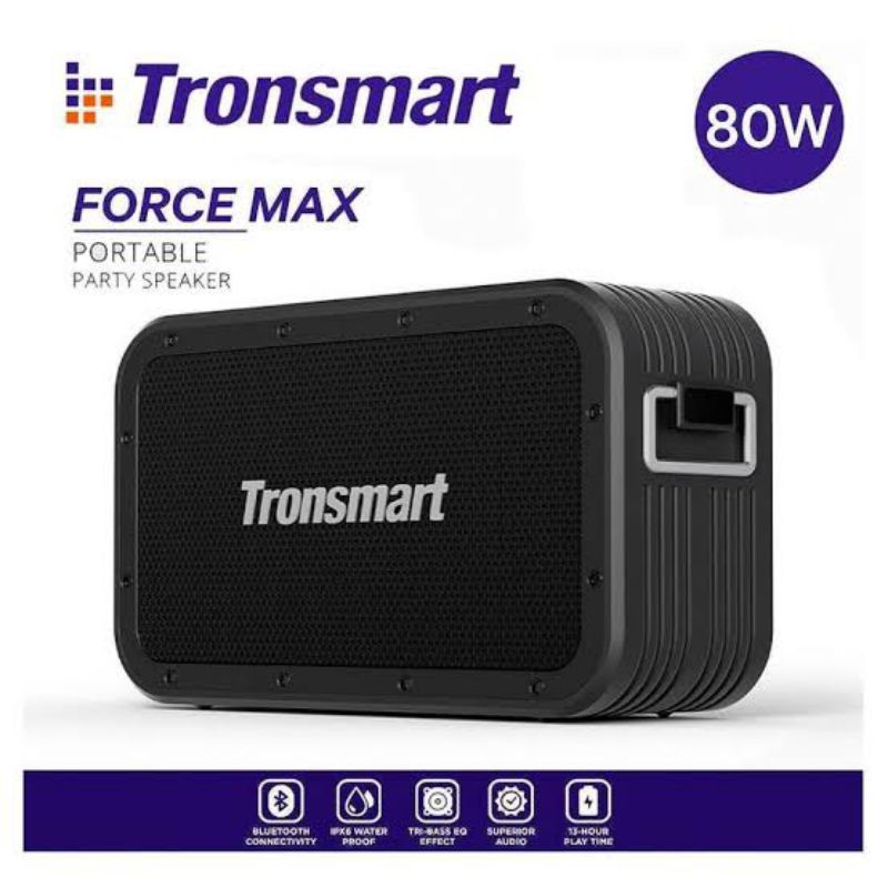 Tronsmart Force Max 80w de potência, caixa de som lacrada bluetooth ...