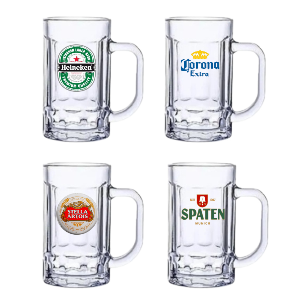 Kit 4 Canecas de Chopp Copo de Cerveja Drink Heineken Corona Spaten Stella Artois o melhor do ...