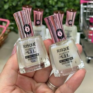 Kit 2 Esmalte Diamond Gel Risque Top Coat Paete e Cristal | Shopee Brasil