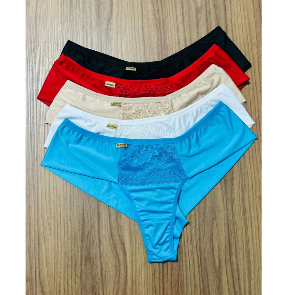 Kit 2 Calcinha Plus Size Fio Duplo Detalhe Renda Feminina Lateral Larga ...