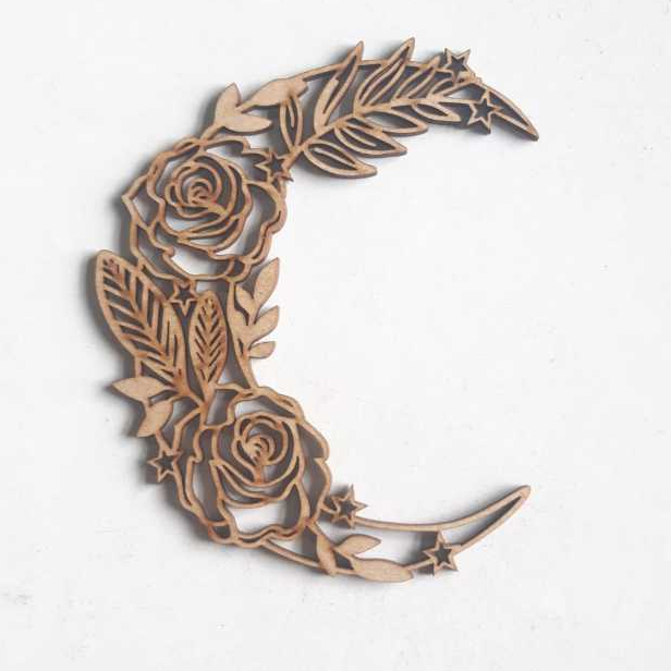 Recorte Lua Floral MDF - 30cm | Shopee Brasil