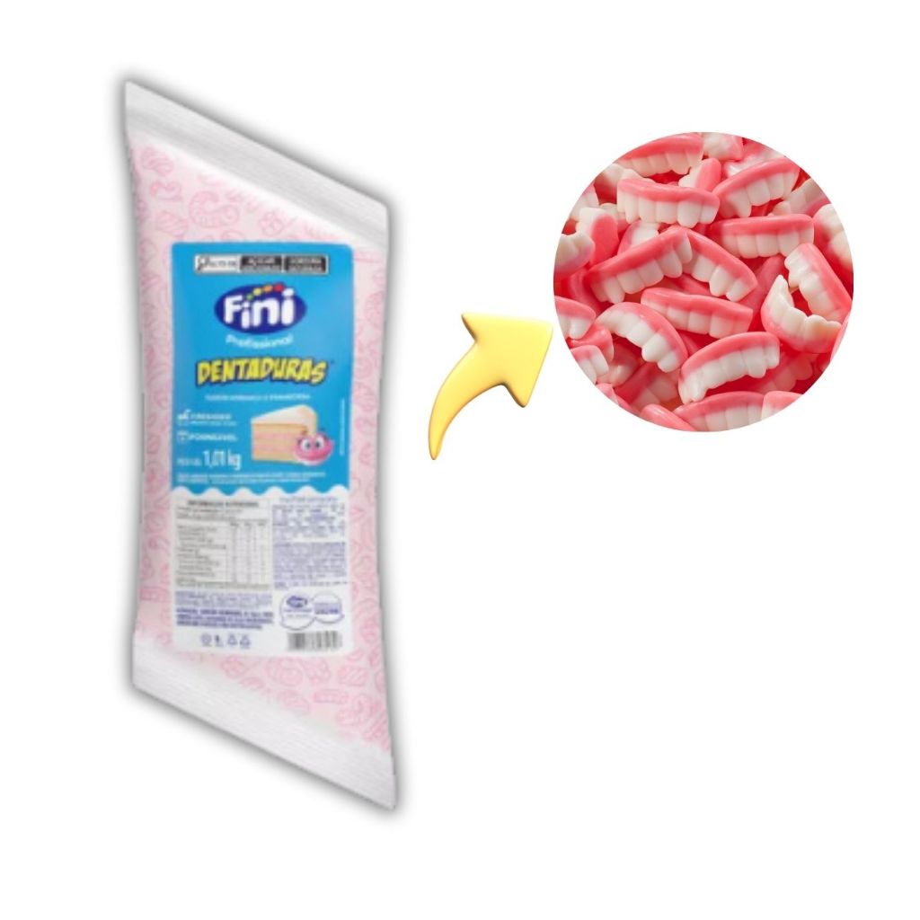 Recheio e Cobertura Fini Dentadura Morango e Framboesa 1kg *NOVIDADE ...