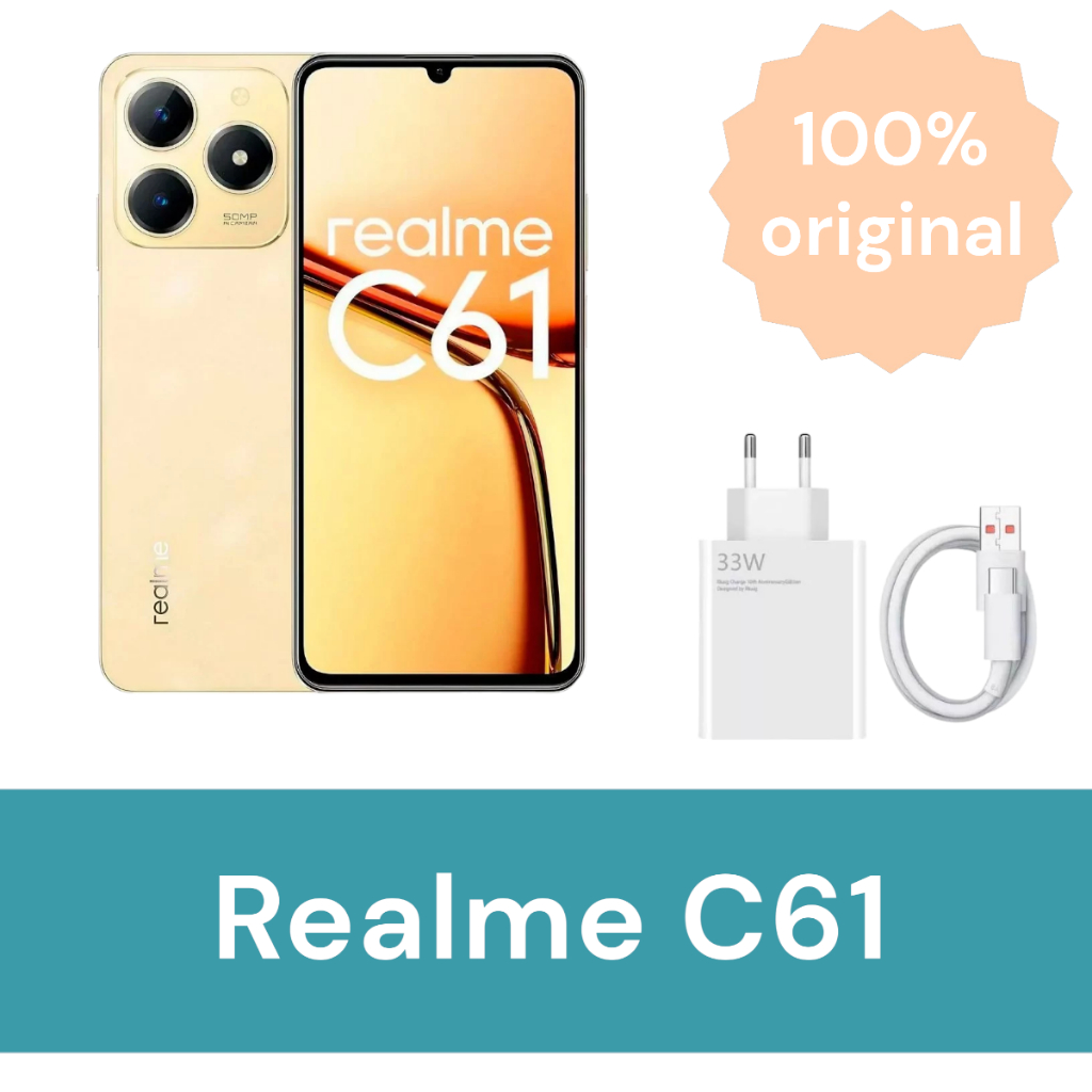 Celular Realme C61 256GB Dourado / Verde com NFC | Shopee Brasil