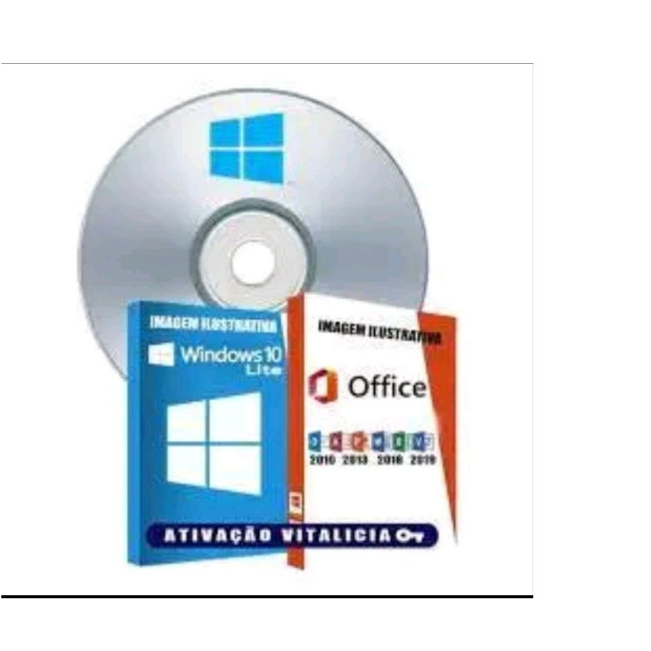 DVD Windows 10 todos versões Vitalício mais Pacote Office 365 | Shopee ...
