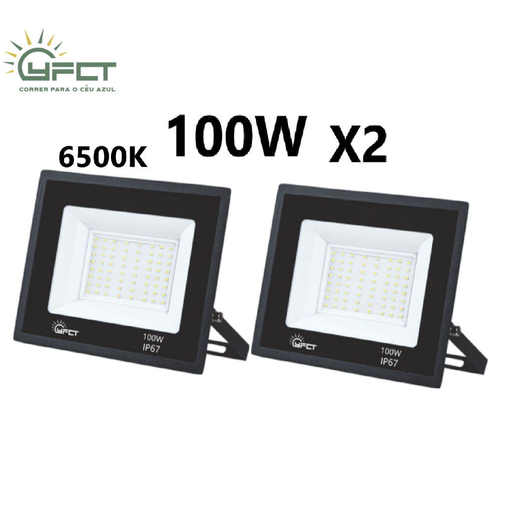 Refletor Led 100w Holofote Bivolt Prova D'água Branco Frio 6500K ...