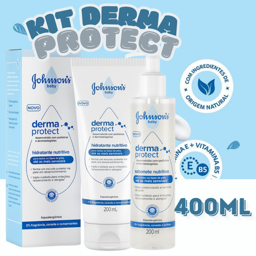 Kit Johnson's Derma Protect Loção Nutritivo 200ml + Sabonete Liquido ...