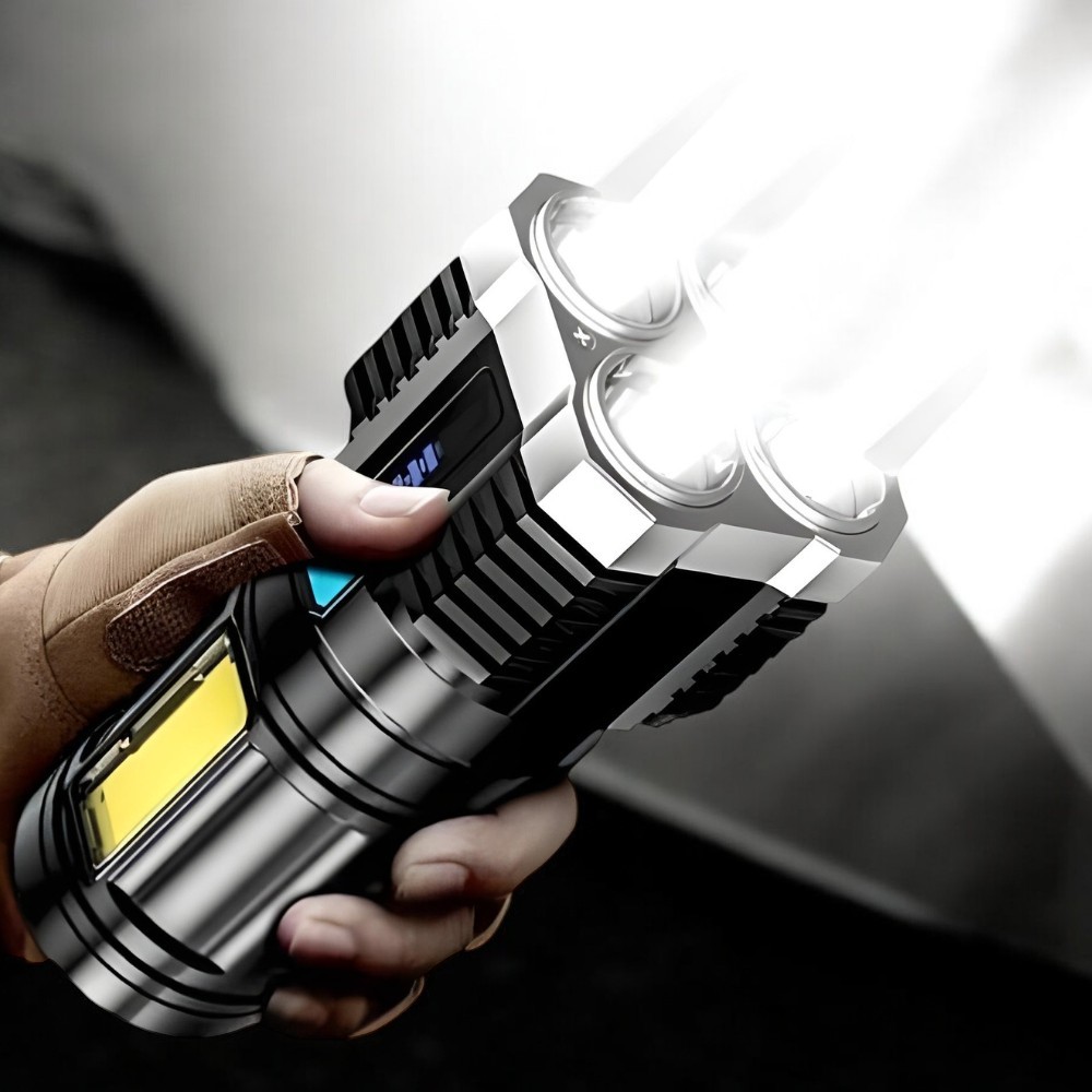 Kit até 2 Lanternas Led Potente 5 em 1 Recarregável Ou Mini Lanterna ...