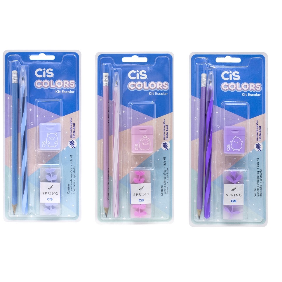 Kit Escolar CIS Color Conjunto com 4 itens | Shopee Brasil