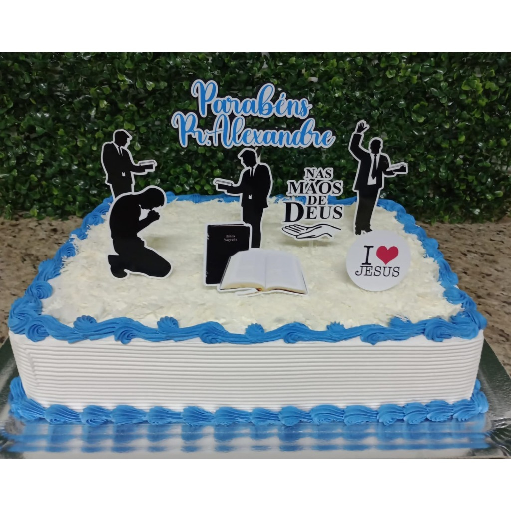 TOPO DE BOLO PASTOR / TOPO DE BOLO EVANGÉLICO /TOPO DE BOLO HOMEM ...