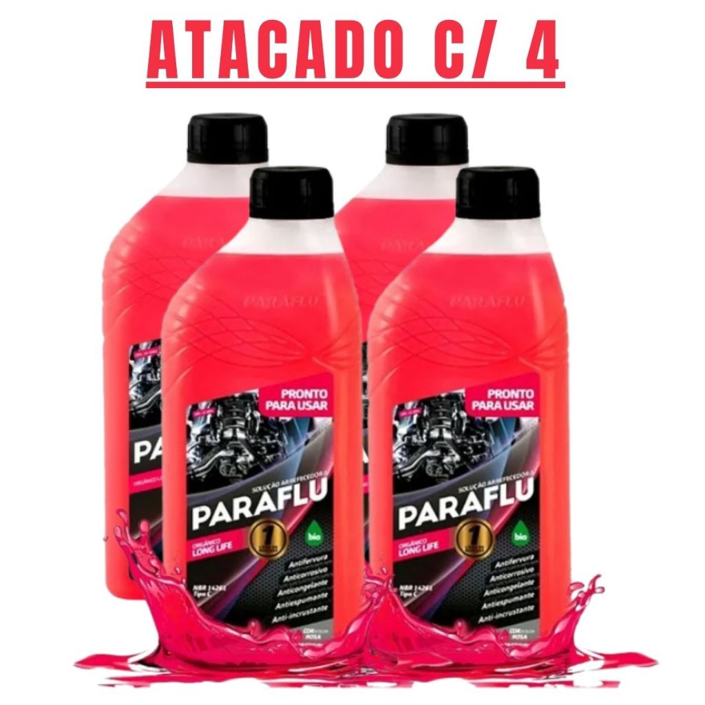 Kit Atacado 4 Aditivo Rosa Paraflu Pronto Pra Uso 1 Litro Organico ...