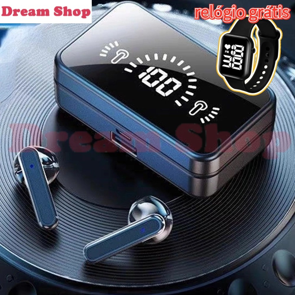 Fone De Ouvido Bluetooth TWS S20 High Mirror 5.2 Sem Fio Com Binaural ...