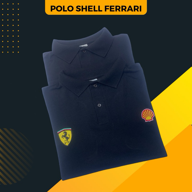 Camisa Polo Shell/Ferrari Masculina | Shopee Brasil