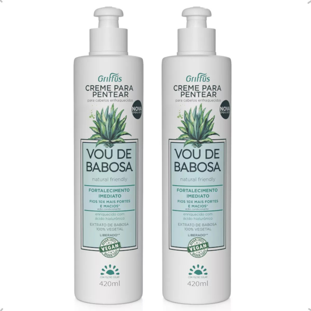 2x Creme Para Pentear Vou De Babosa Griffus Vegano Antifrizz | Shopee ...