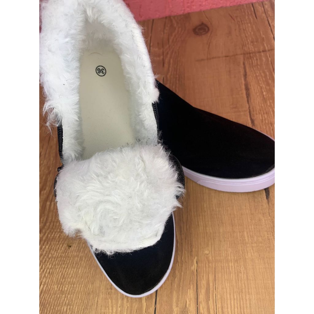 Bota Feminina de Pelo e Lã Forrada para o Inverno Frio | Shopee Brasil