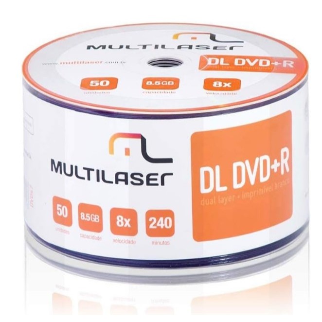 50 Unidades Dvd+r Printable Multilaser Dual Layer 8.5gb Xgd3 | Shopee Brasil