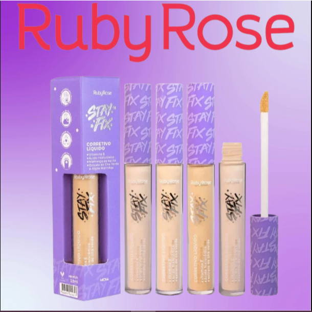 Corretivo Liquido Stay Fix Rubyrose Hb912 | Shopee Brasil