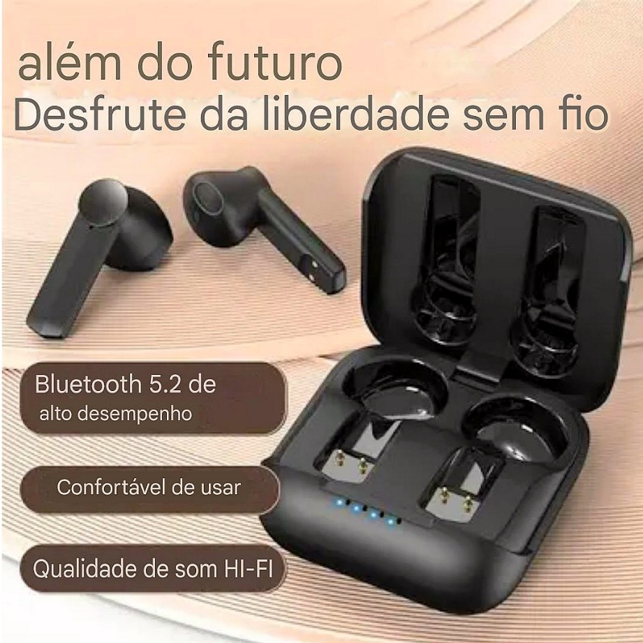 Fone de ouvido TWS F2, bluetooth 5.2, tecnologia Hi-Fi, Android ou IOS ...