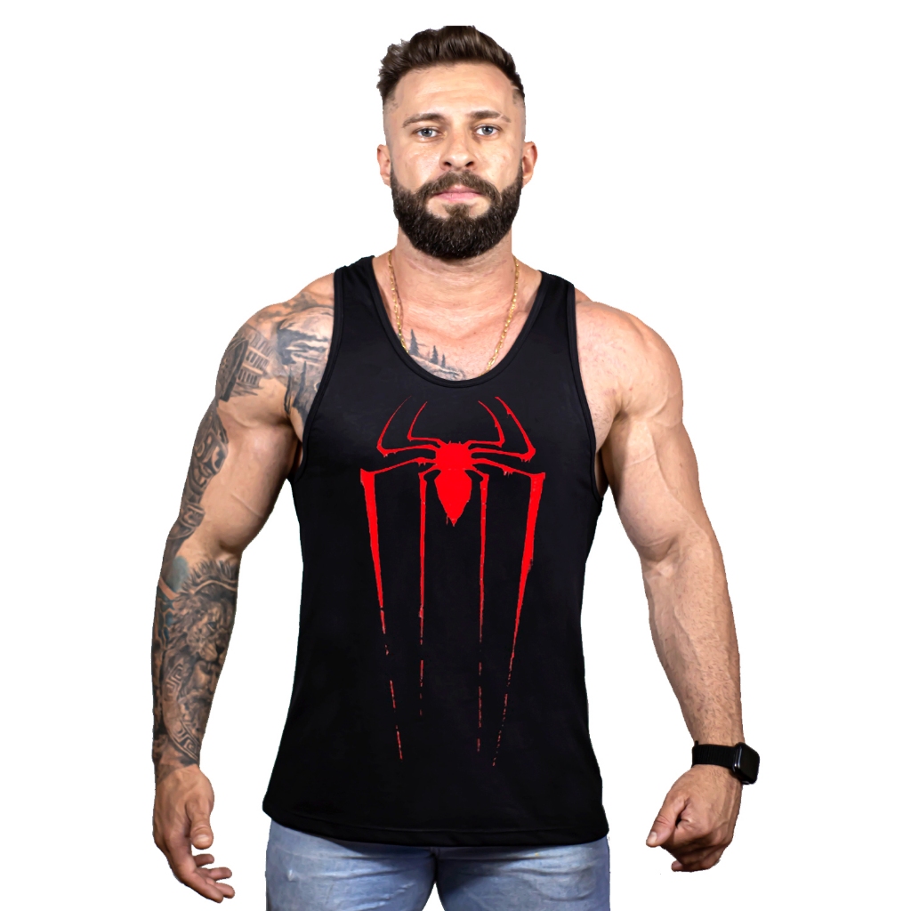 Regata Masculina Homem Aranha modelo tradicional Academia Musculação ...