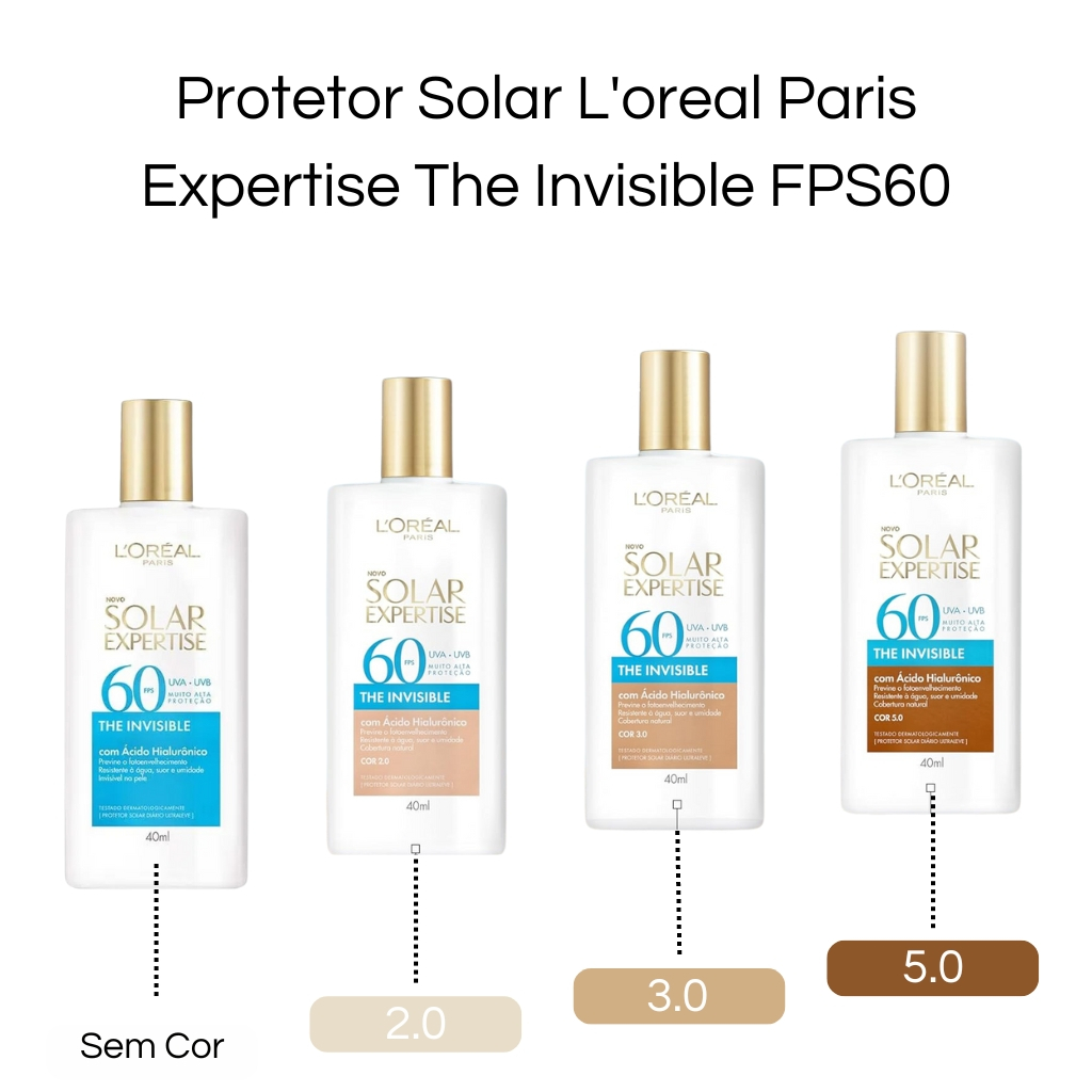 Protetor Solar L'oreal Paris Expertise The Invisible FPS60 | Shopee Brasil